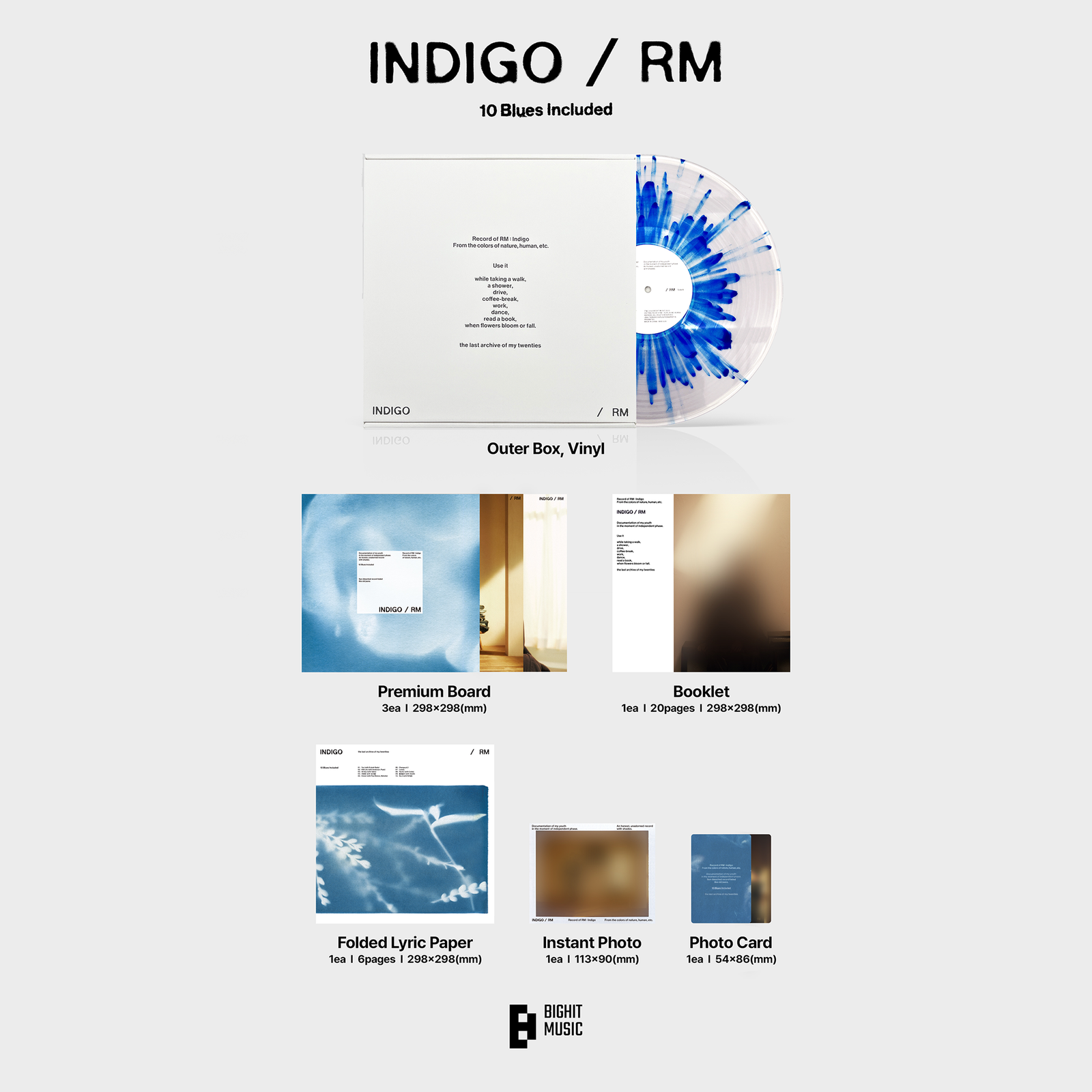 RM (BTS) - Indigo: White/Blue Splatter Vinyl LP - uDiscover