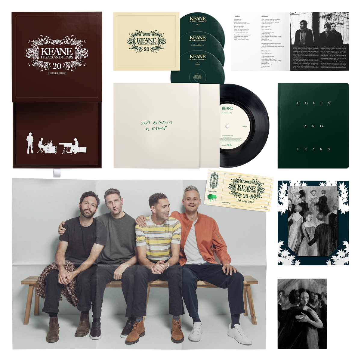 Keane - 20th Anniversary Signed Hopes and Fears Limited Deluxe 3CD Box ...